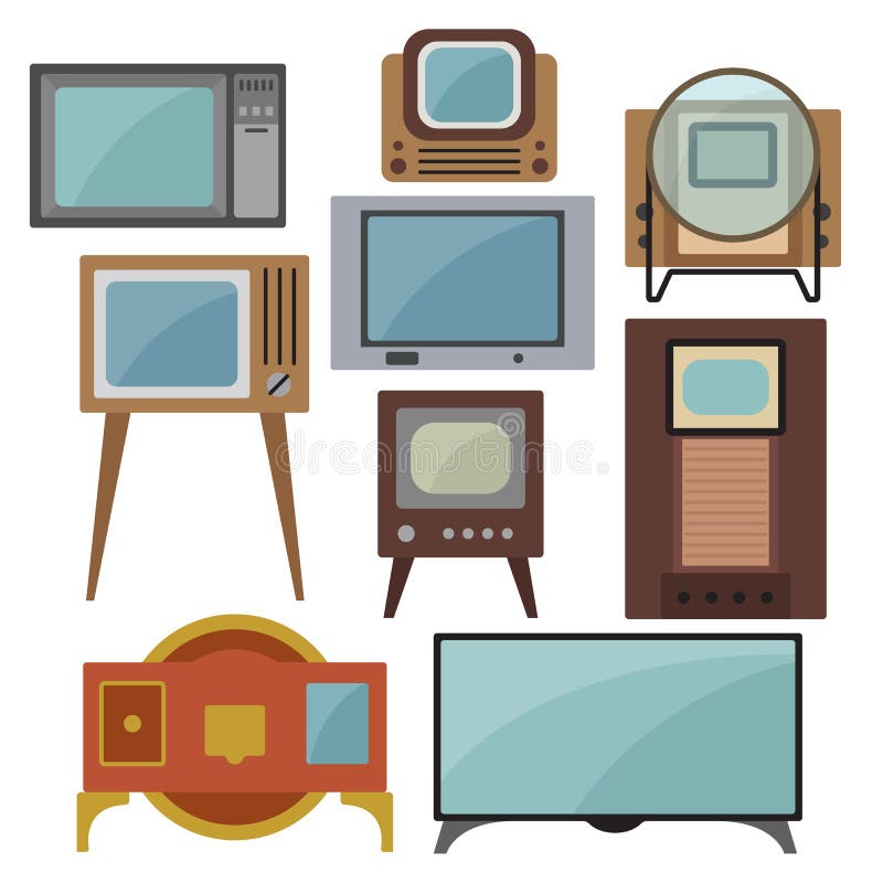 Television History. Evolution Stock Vector - Illustration of shape ...