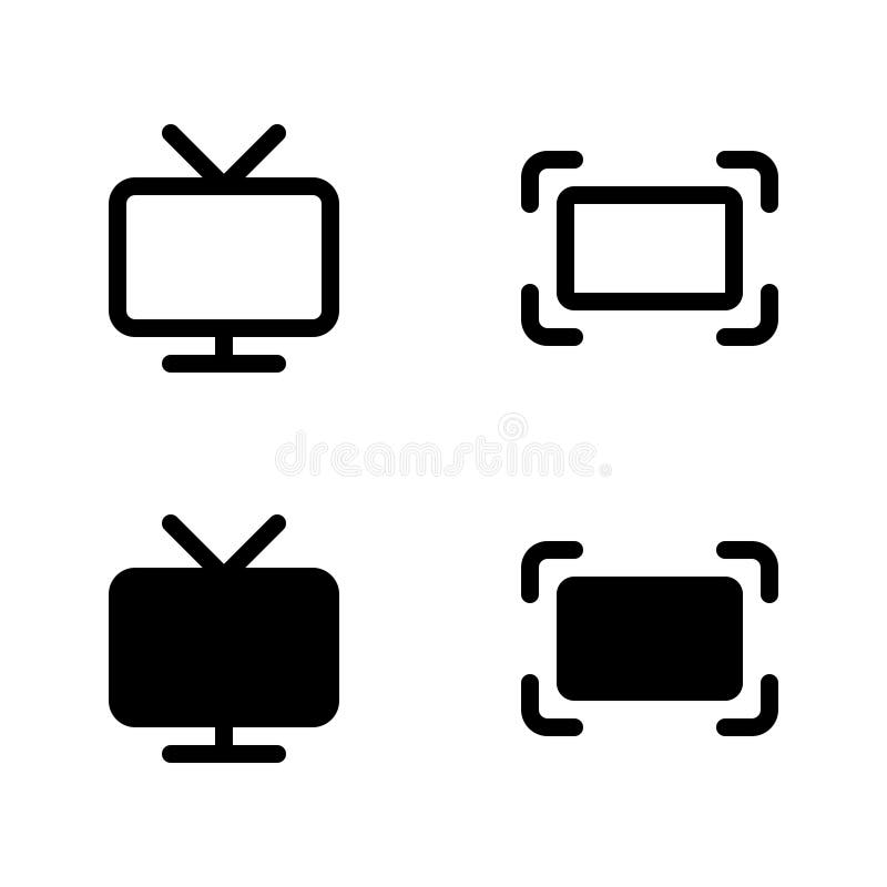 Television Icon and Display Screen As User Interface Stock Vector ...