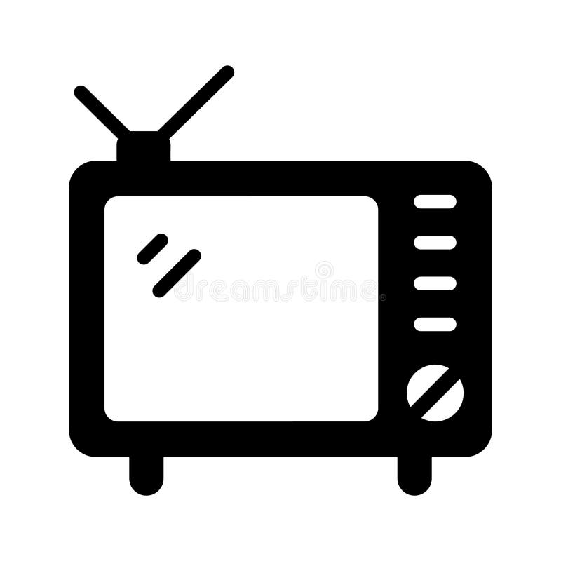 Television Icon Representing Broadcasting, Media, and Visual ...