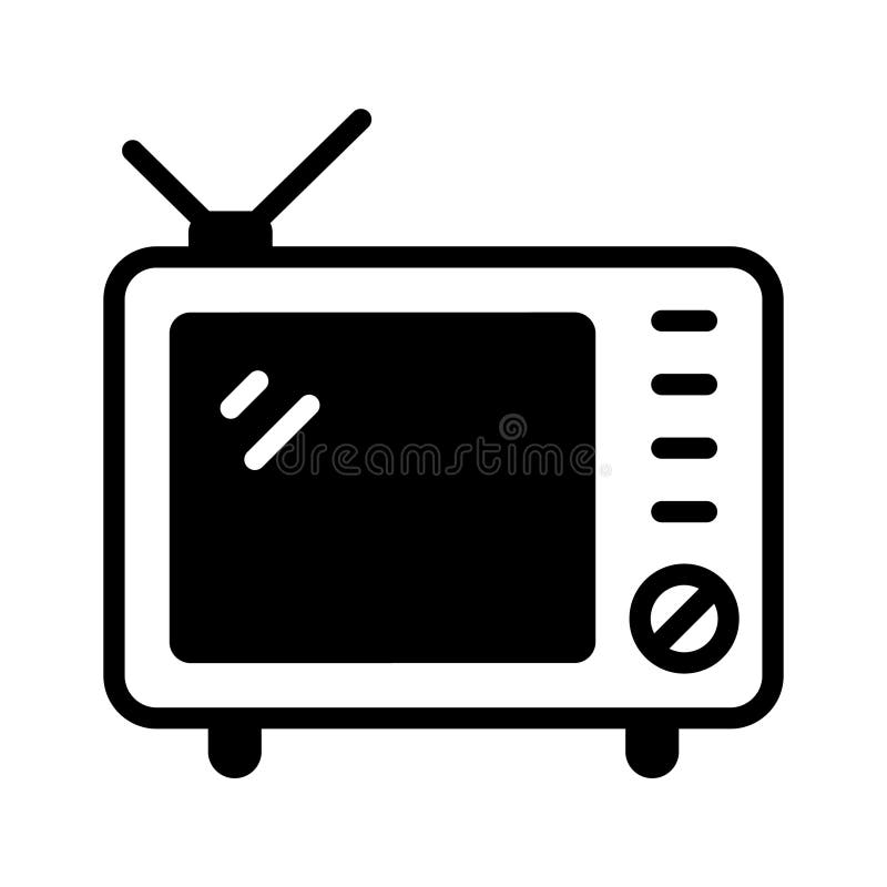 Television Icon Representing Broadcasting, Media, and Visual ...