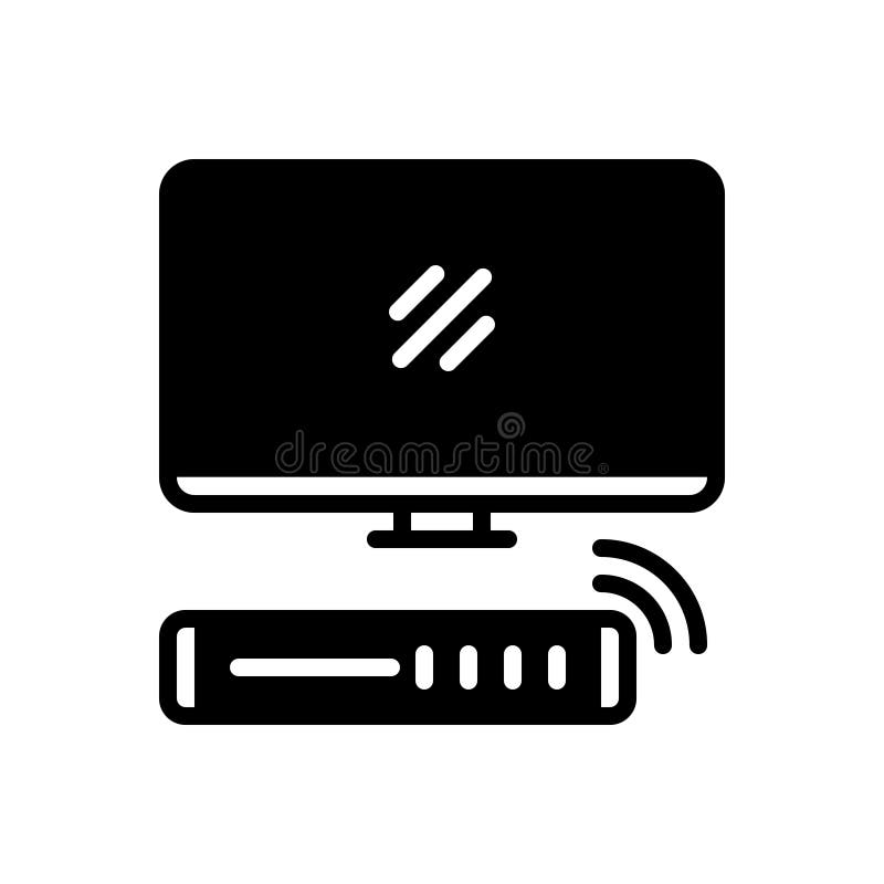 Black Solid Icon for Television, Small and Screen Stock Vector ...