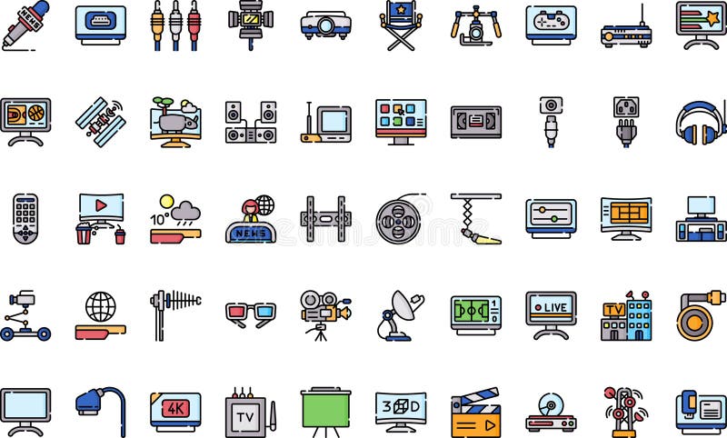 Television Icons High-Quality Vector Icons Collection with Editable ...