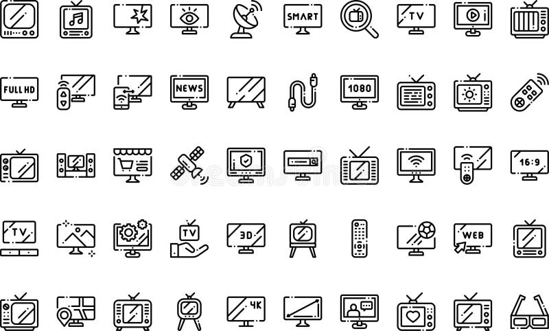 Television Icons High-Quality Vector Icons Collection with Editable ...