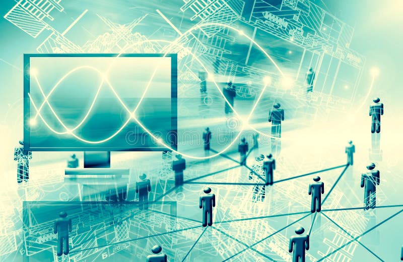 Television and Internet Technology Concept Stock Illustration ...