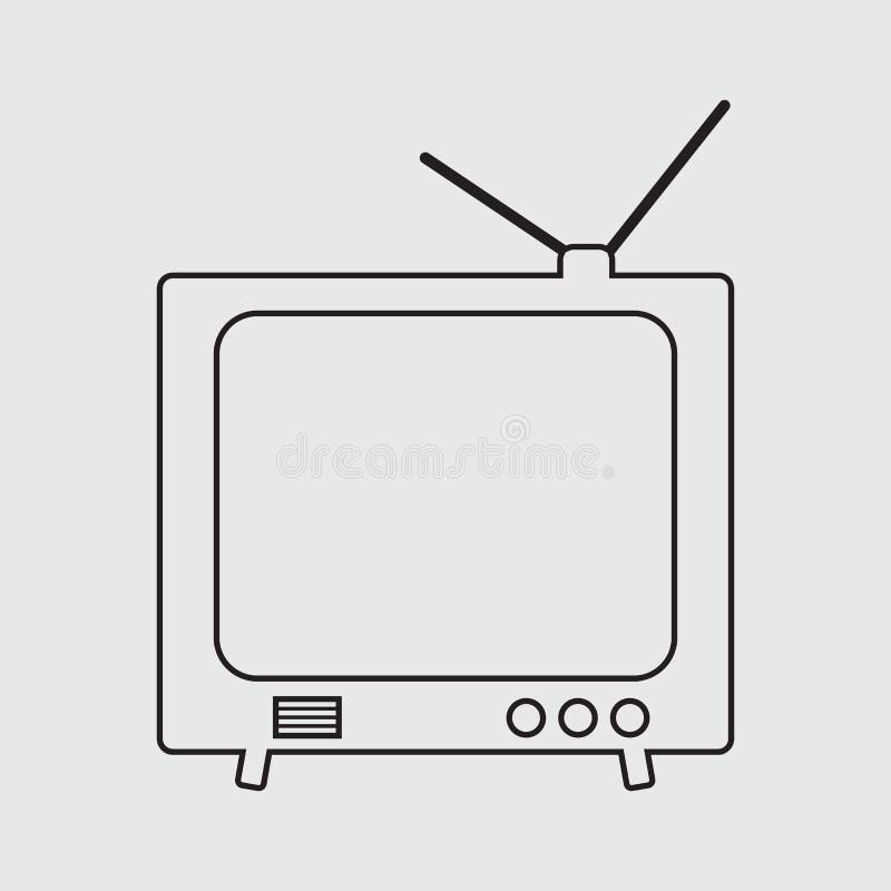 Television line Icon stock vector. Illustration of channels - 135841496