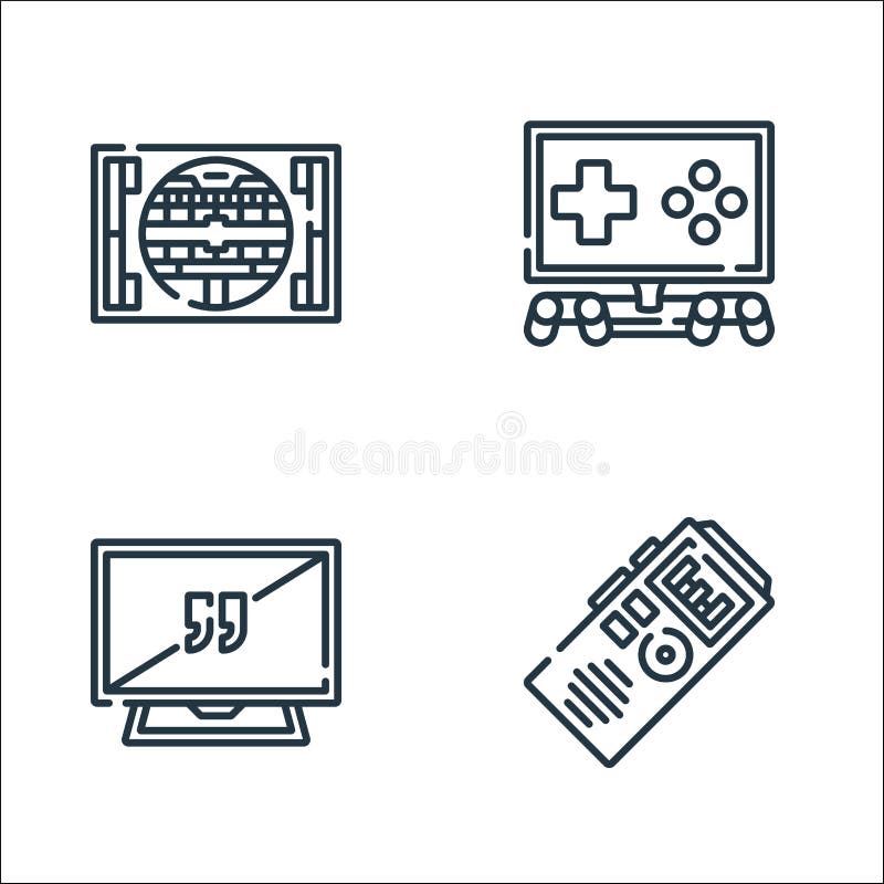 Television Line Icons. Linear Set Stock Vector - Illustration of device ...