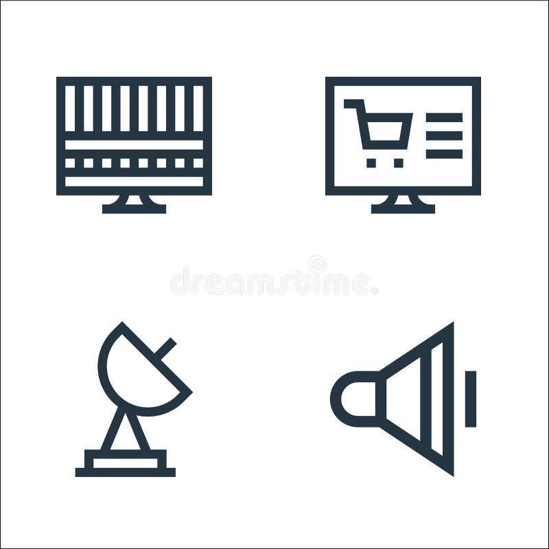 Television Line Icons. Linear Set Stock Vector - Illustration of ...