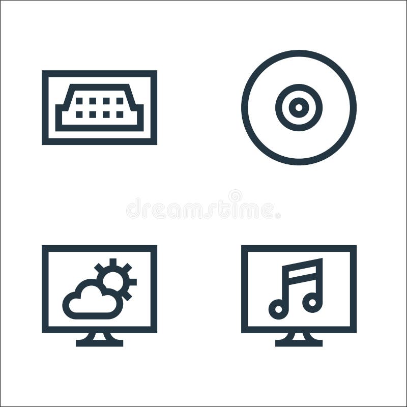 Television Line Icons. Linear Set Stock Vector - Illustration of ...