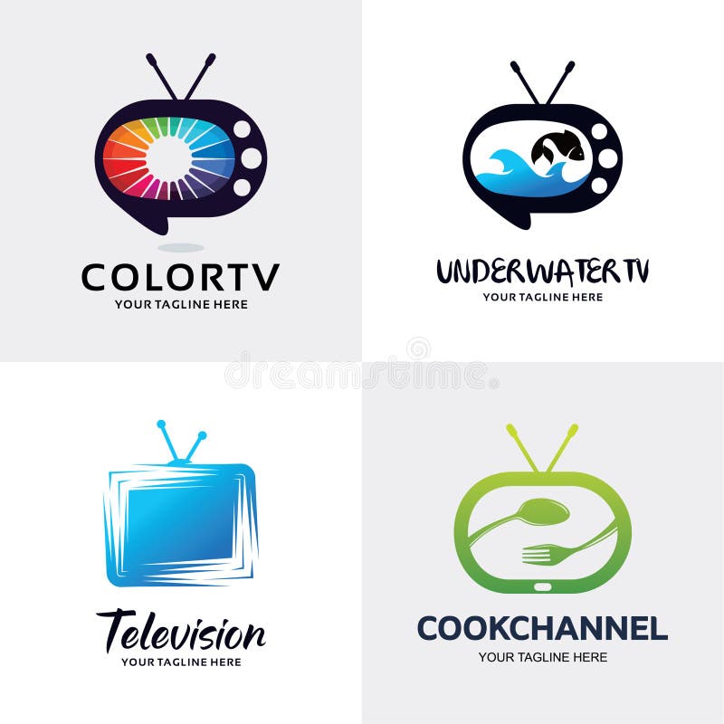 Television Logo Set Design Template Collection Stock Vector ...