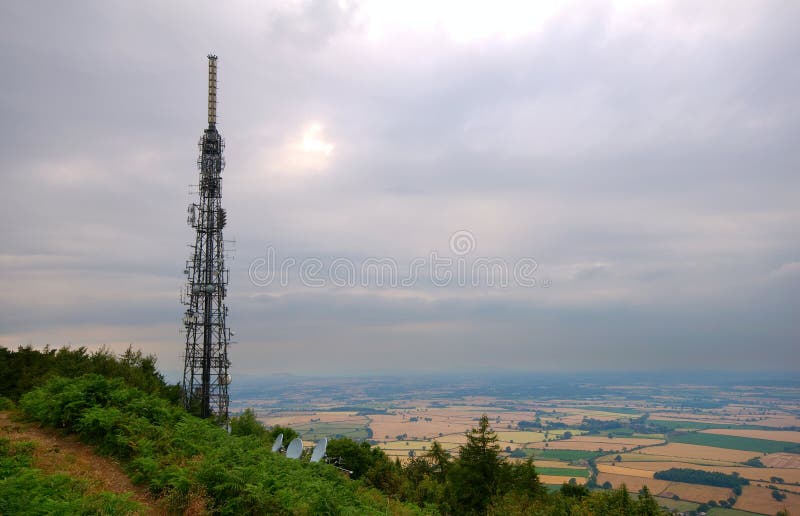 Television mast stock image. Image of fields, dish, climb - 20571331