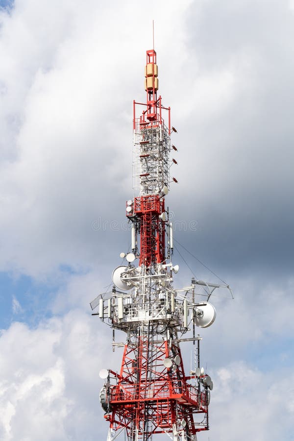 Television and Mobile Phone Tower Antenna Stock Image - Image of ...