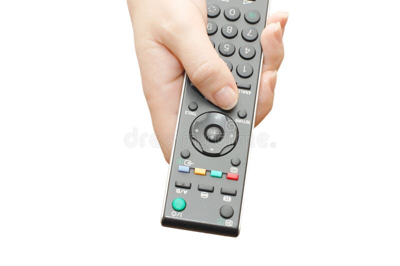 Television Panel in a Female Hand Stock Image - Image of hand, finger ...