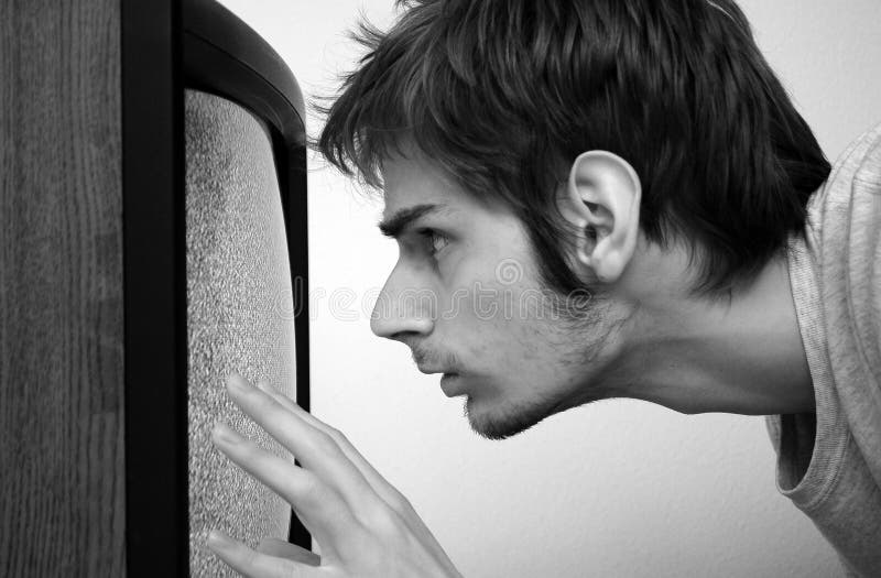 Television Plugged into Wall Stock Image - Image of screen, hypnotized ...