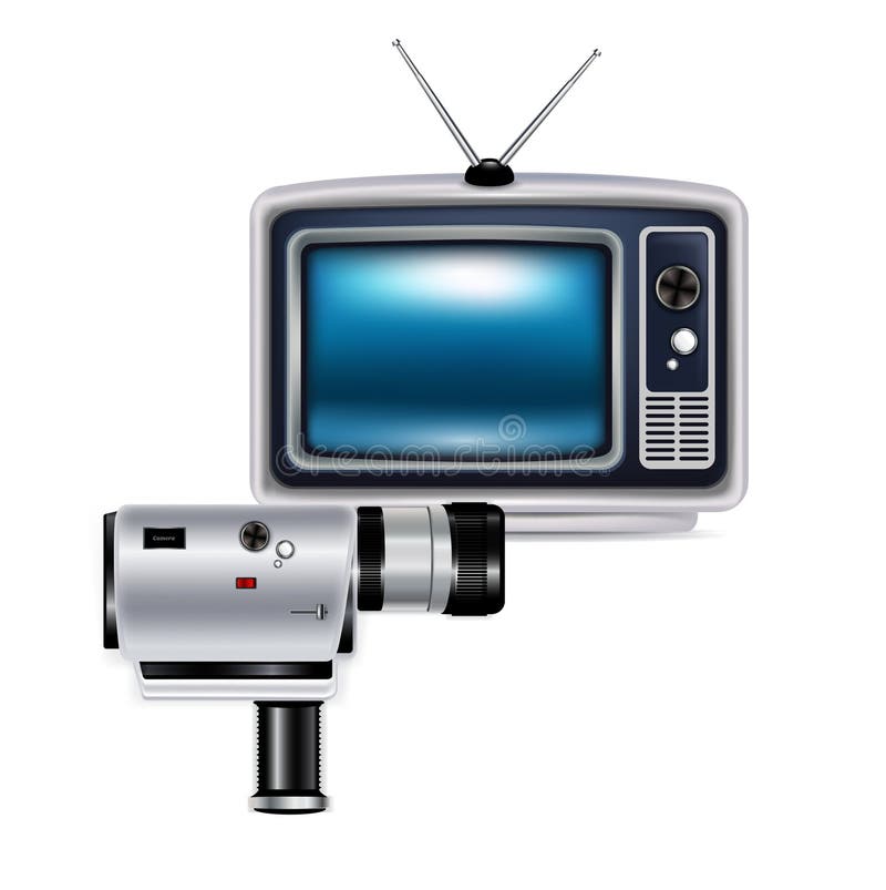 Television and Recording Camera Isolated Stock Illustration ...