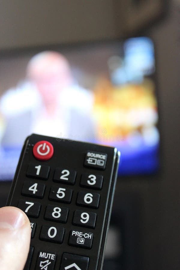 Television Remote Control in Human Hand Stock Image - Image of holding ...