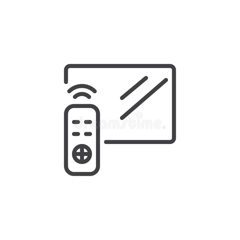 Television and Remote Control Outline Icon Stock Vector - Illustration ...