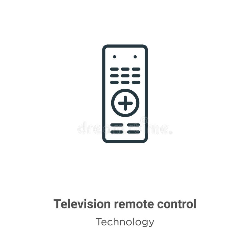 Television Remote Control Outline Vector Icon. Thin Line Black ...