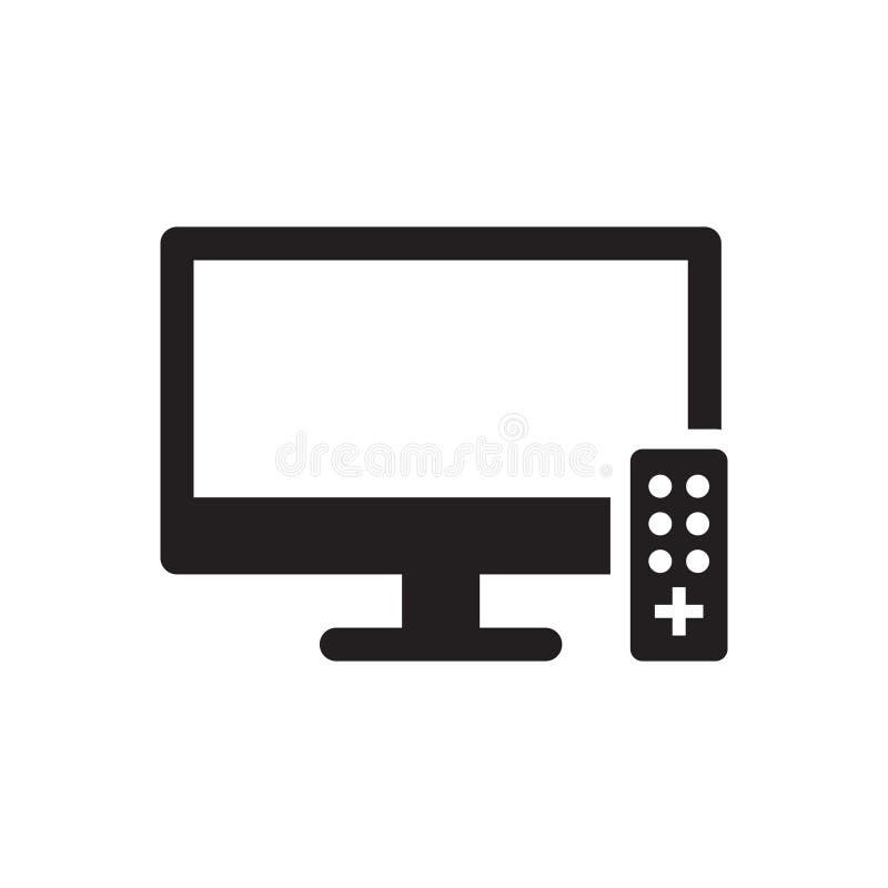 Television with Remote Icon Stock Vector - Illustration of control ...