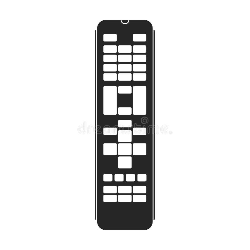 Television Remote Vector Icon. Black Vector Icon Isolated on White ...