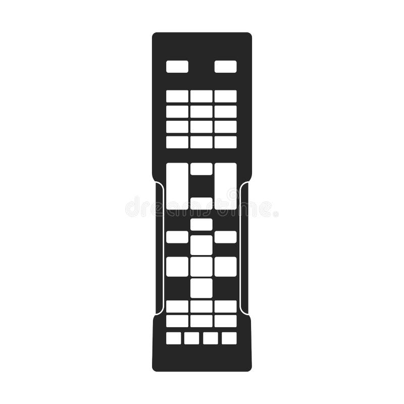 Television Remote Vector Icon. Black Vector Icon Isolated on White ...