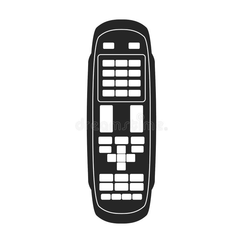 Television Remote Vector Icon. Black Vector Icon Isolated on White ...