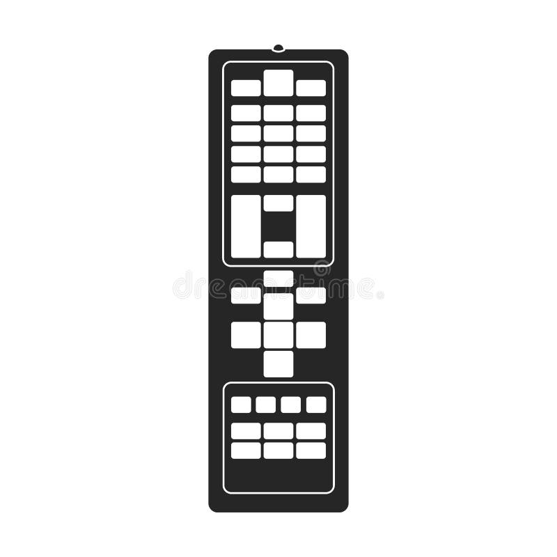 Television Remote Vector Icon. Black Vector Icon Isolated on White ...