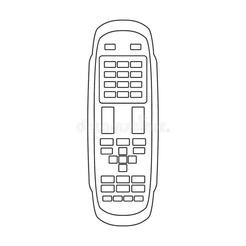 Television Remote Vector Icon. Outline Vector Icon Isolated on White ...