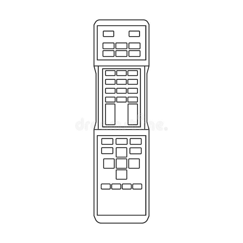 Television Remote Vector Icon. Outline Vector Icon Isolated on White ...