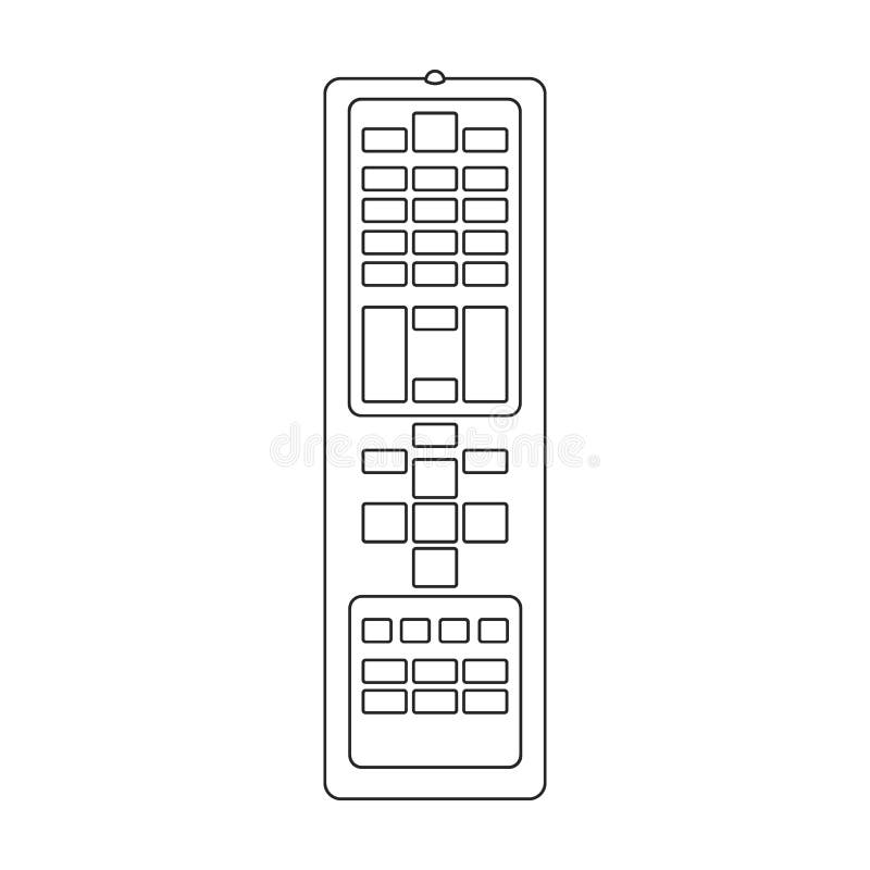 Television Remote Vector Icon. Outline Vector Icon Isolated on White ...