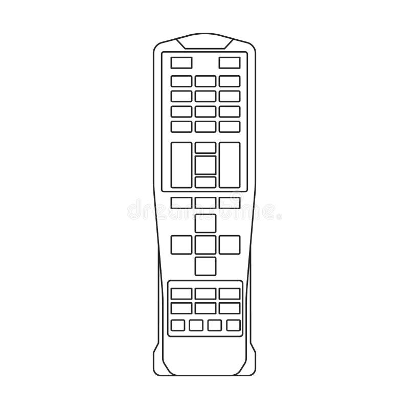 Television Remote Vector Icon. Outline Vector Icon Isolated on White ...
