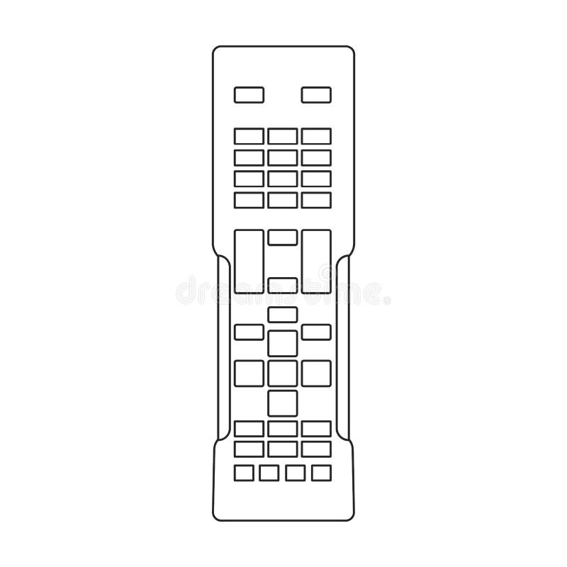 Television Remote Vector Icon. Outline Vector Icon Isolated on White ...
