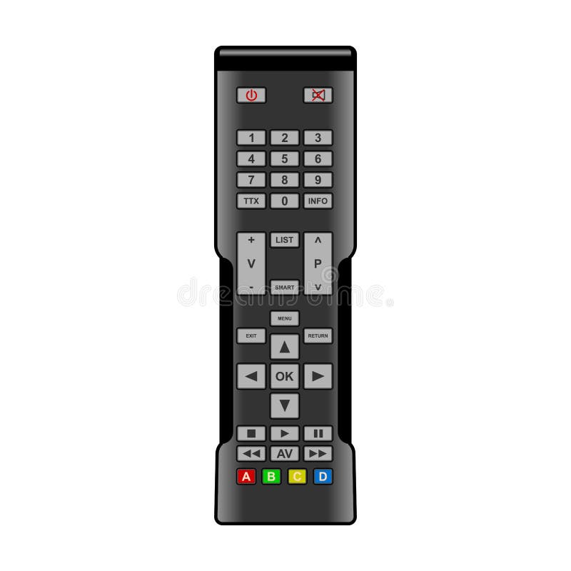 Television Remote Vector Icon. Outline Vector Icon Isolated on White ...