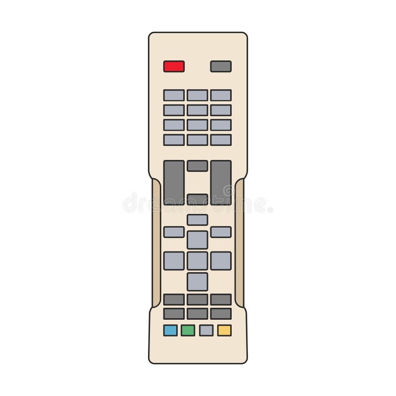 Television Remote Vector Icon. Realistic Vector Icon Isolated on White ...