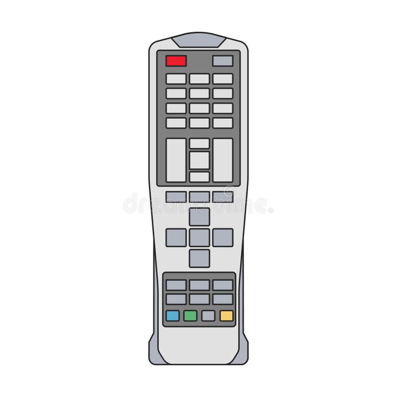Television Remote Vector Icon. Realistic Vector Icon Isolated on White ...
