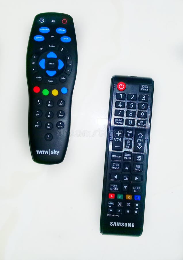 Advance Features of Television Remote on White Background Editorial ...