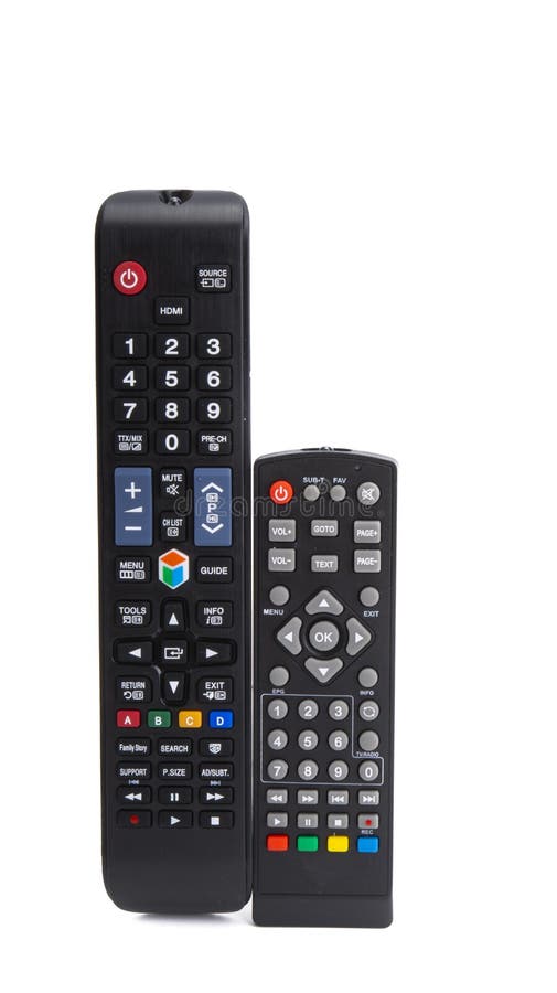 Television Remotes Isolated Stock Photo - Image of multimedia, infrared ...