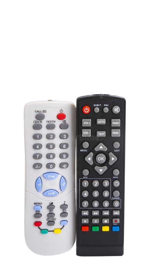 Television Remotes Isolated Stock Photo - Image of technology, media ...