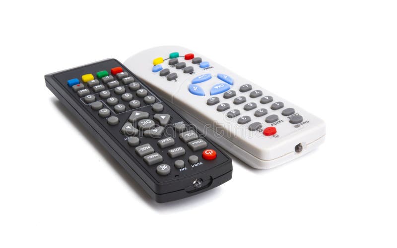 Television Remotes Isolated Stock Photo - Image of isolated, remote ...