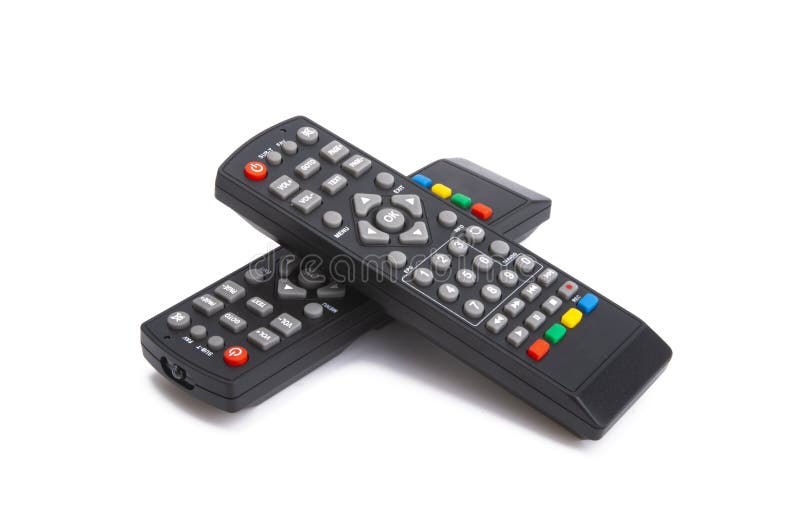 Television Remotes Isolated Stock Image - Image of device, control ...