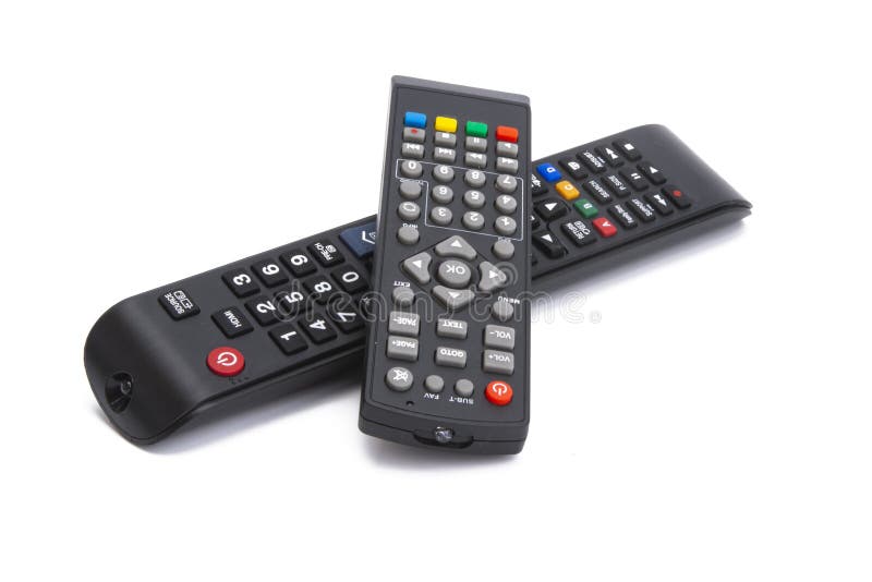Television Remotes Isolated Stock Photo - Image of white, display ...