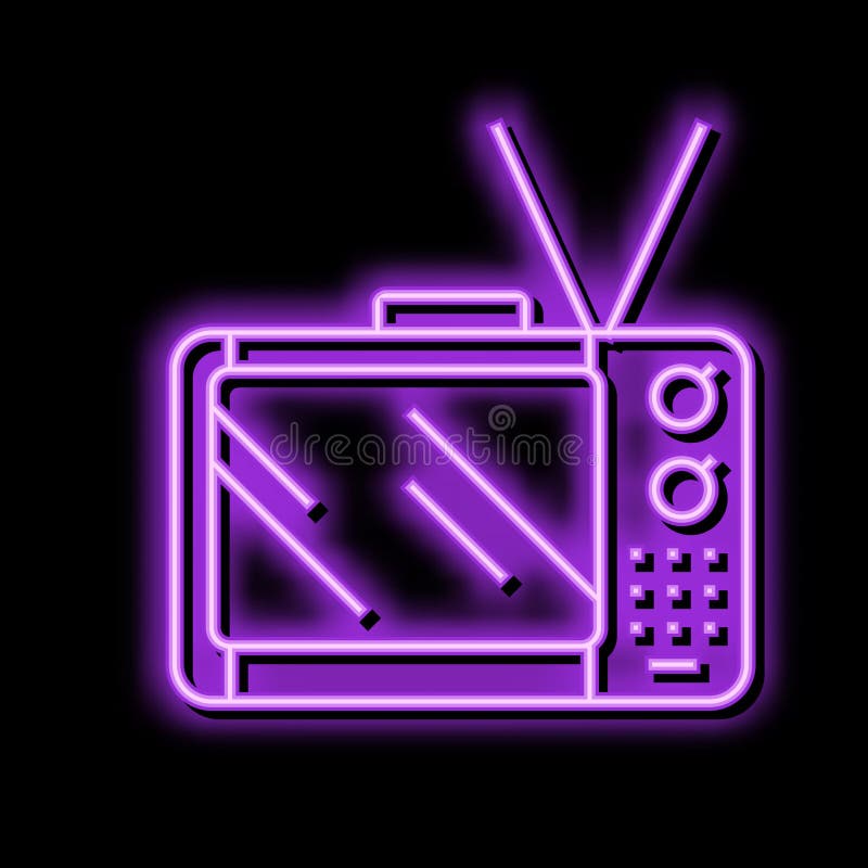 Television Retro Device Neon Glow Icon Illustration Stock Vector ...
