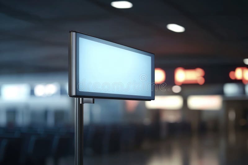 A Television Screen at an Airport with a Blurry Background Stock Image ...