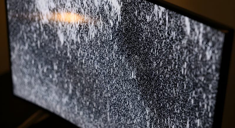 A Television Screen Displays Static, Depicting a Signal Problem, Loss ...
