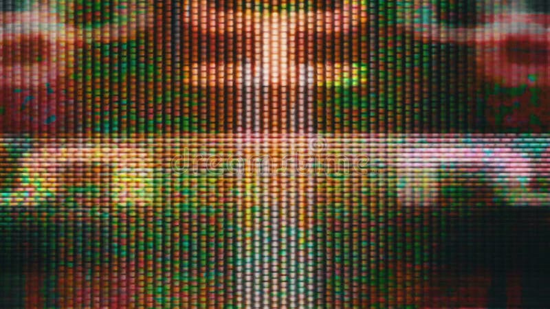 Television Screen Pixels Fluctuate with Motion - Stock Video - Video of ...