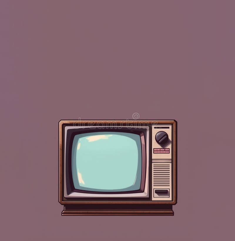 Television Screen, Vintage Technology Icon Graphic Illustration Stock ...