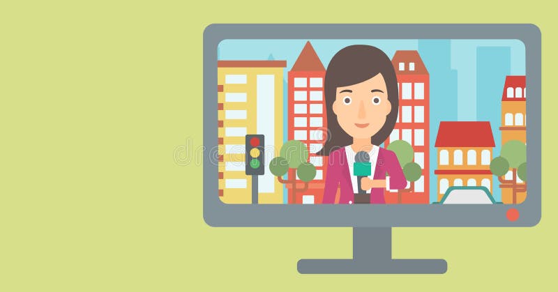 Television Set Broadcasting Interview. Stock Vector - Illustration of ...