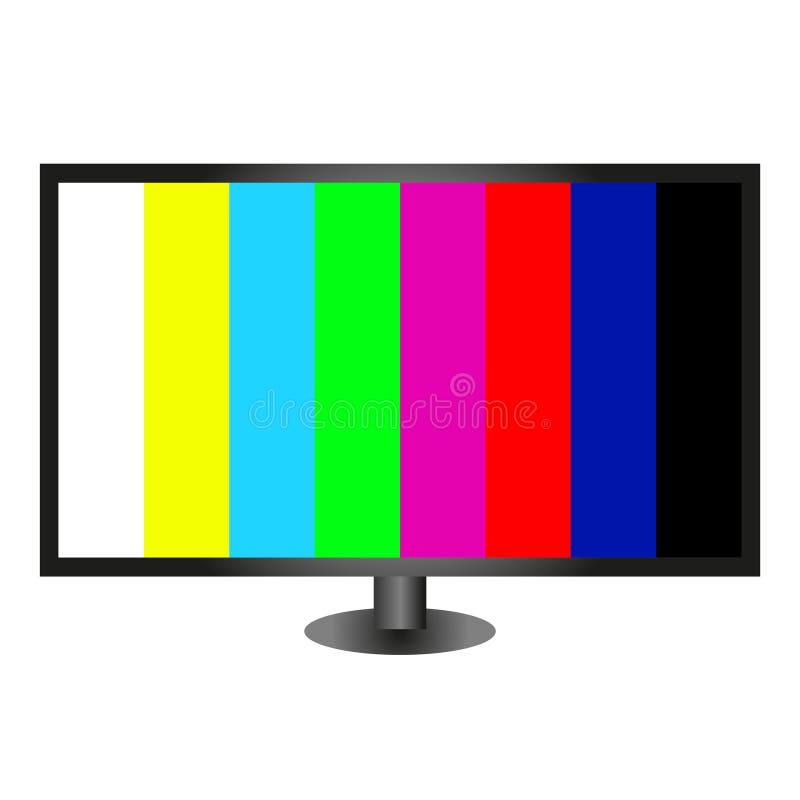 Television Set with a Grid on a White Background. Illustration of the ...
