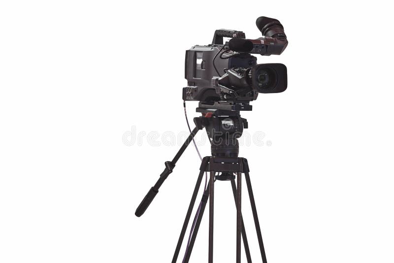 Television Set with Video Camera and White Screen. Entertainment Stock ...