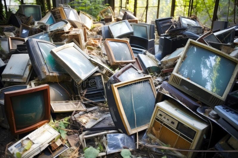 Television Sets Constituting Electronic Waste Stock Photo - Image of ...