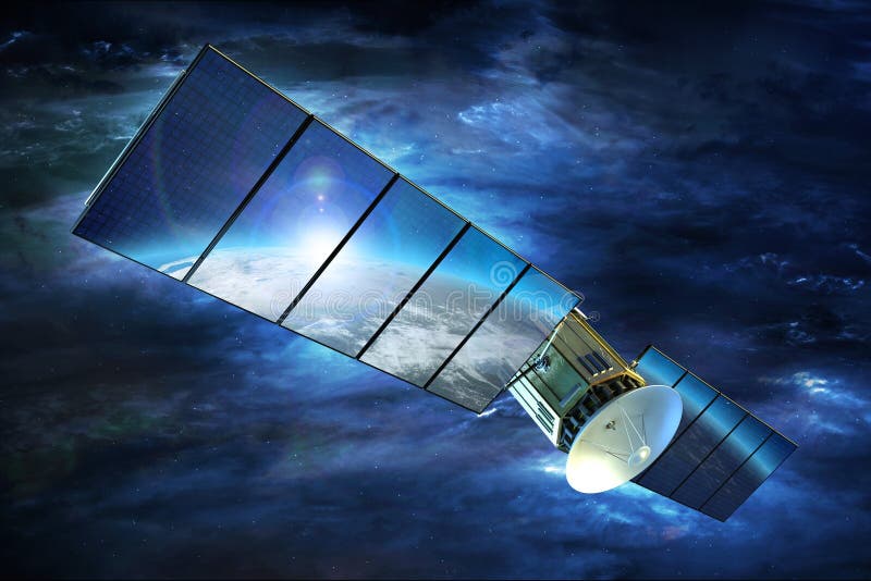 Television Signal Satellite Stock Illustration - Illustration of space ...